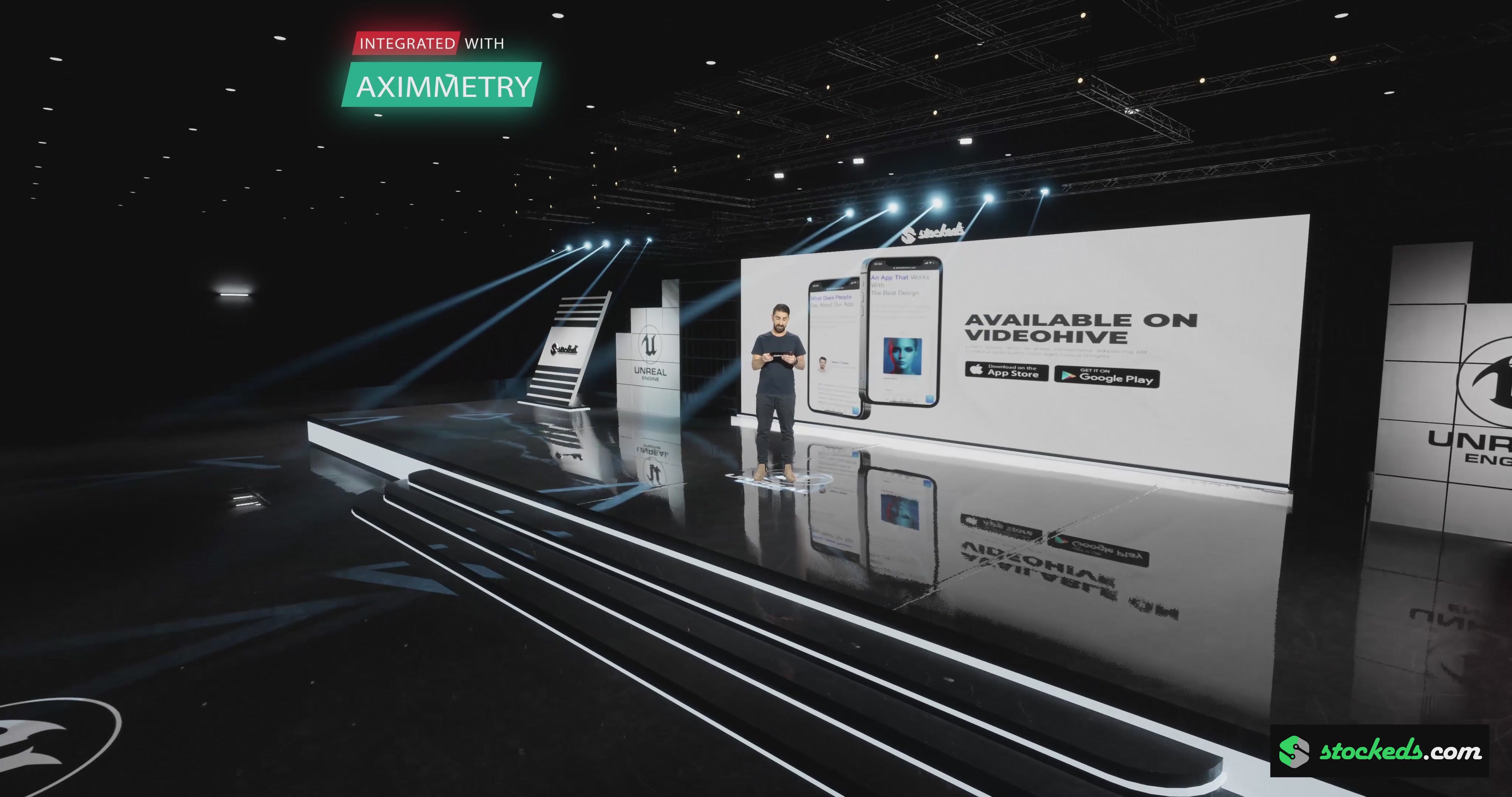 Buy CORPORATE STAGE BC1 | DMX | Unreal Engine Corporate Virtual Set | Integrated With Aximmetry ...