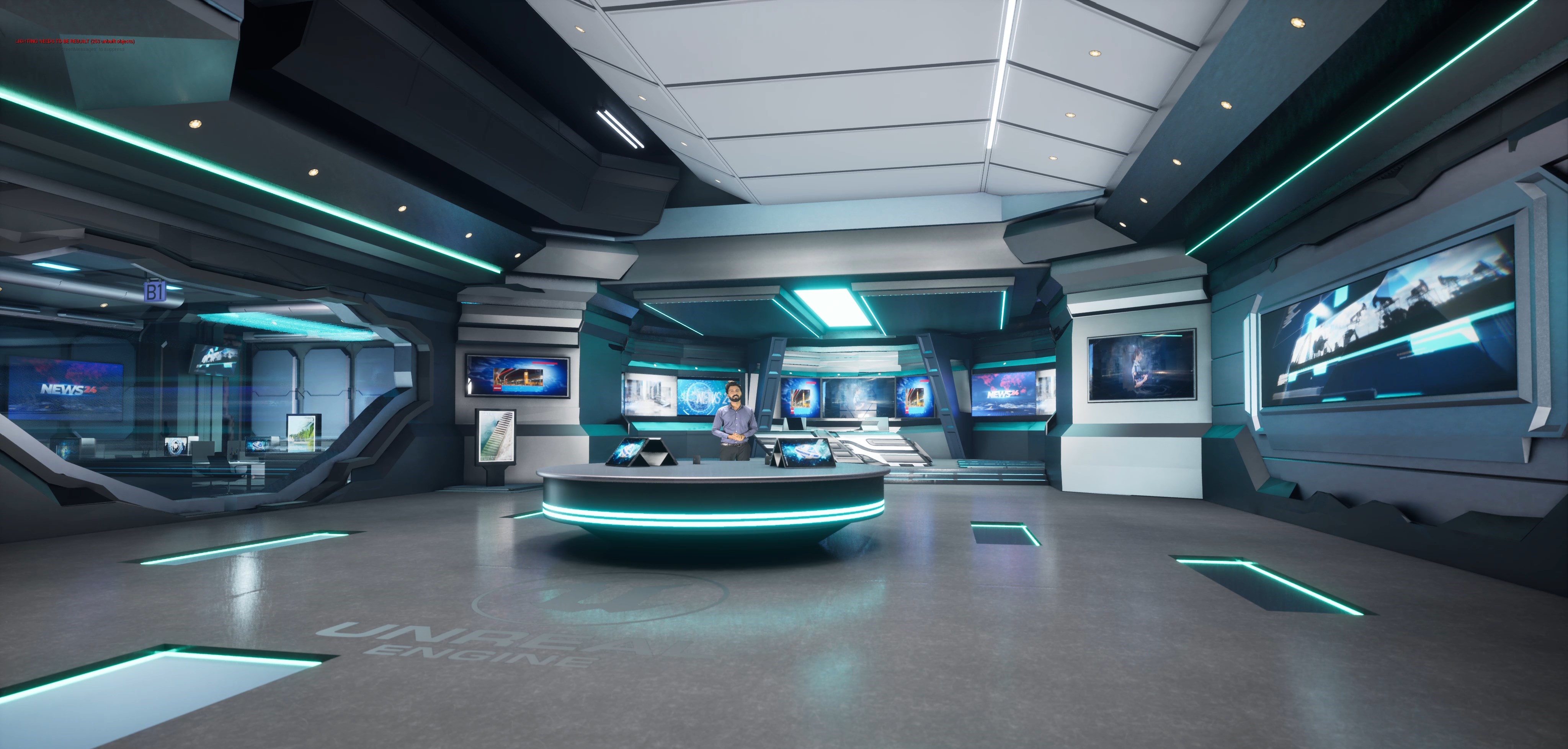 FUTURISTIC NEWSROOM ISGB6 | Unreal Engine Corporate Virtual Set ...