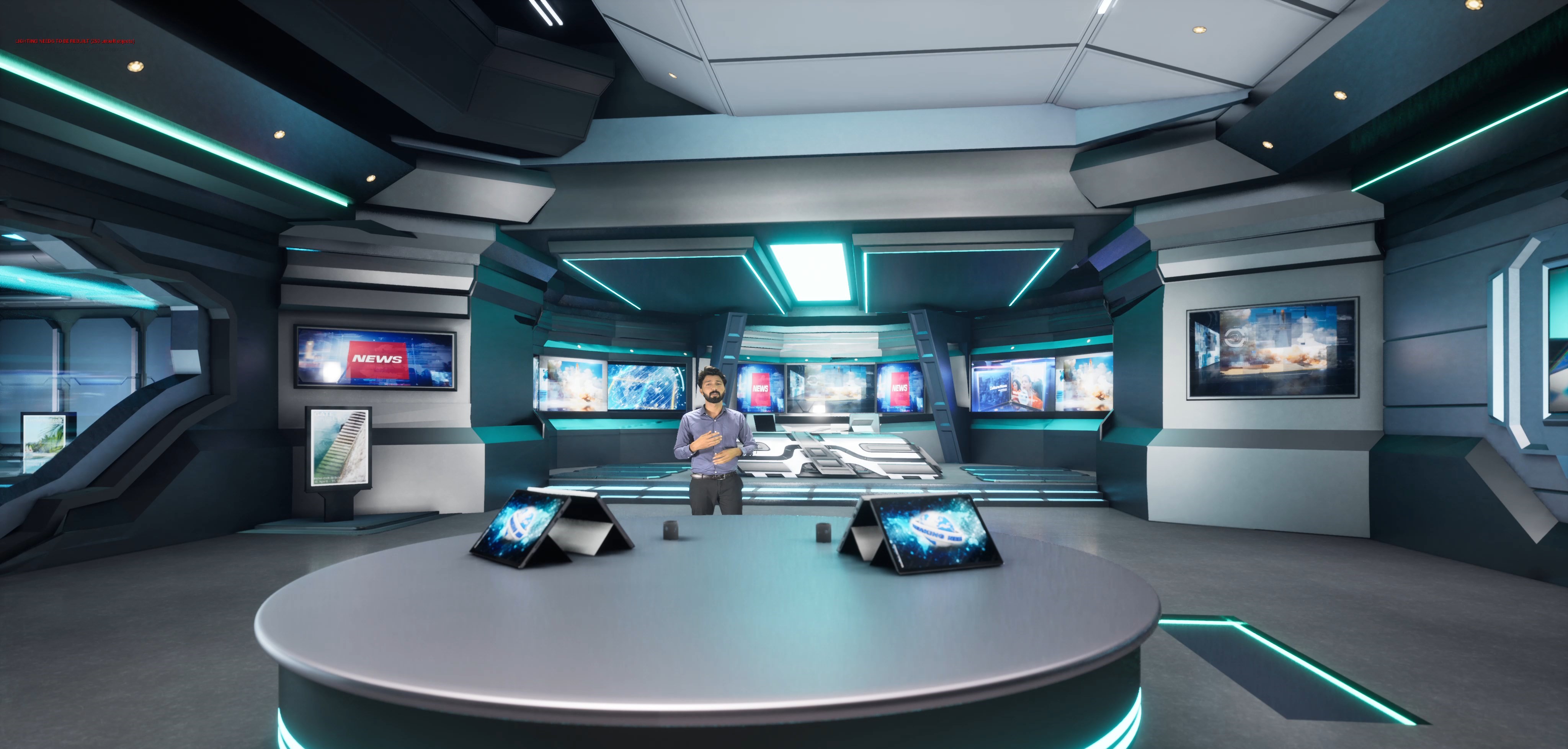 FUTURISTIC NEWSROOM ISGB6 | Unreal Engine Corporate Virtual Set ...