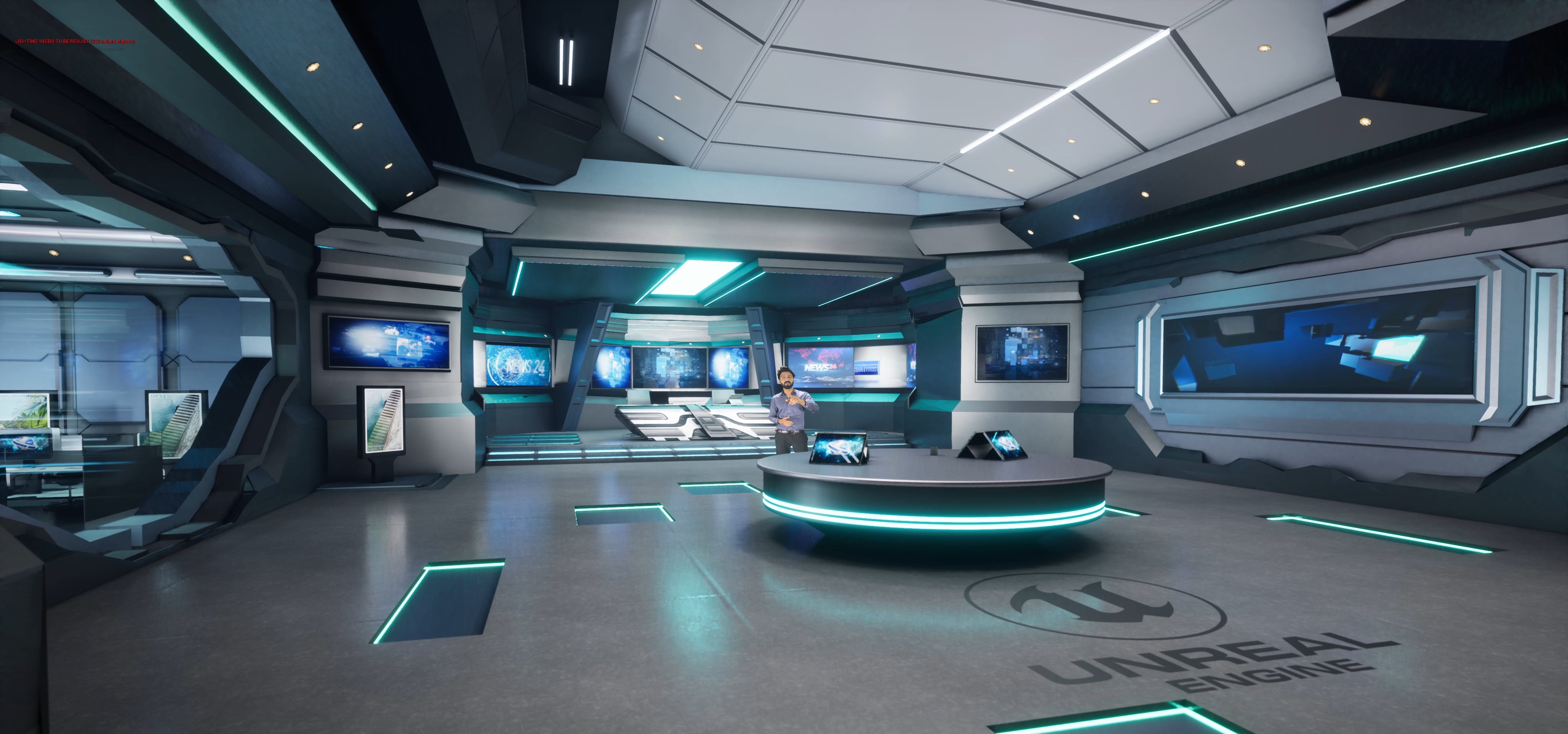 FUTURISTIC NEWSROOM ISGB6 | Unreal Engine Corporate Virtual Set ...