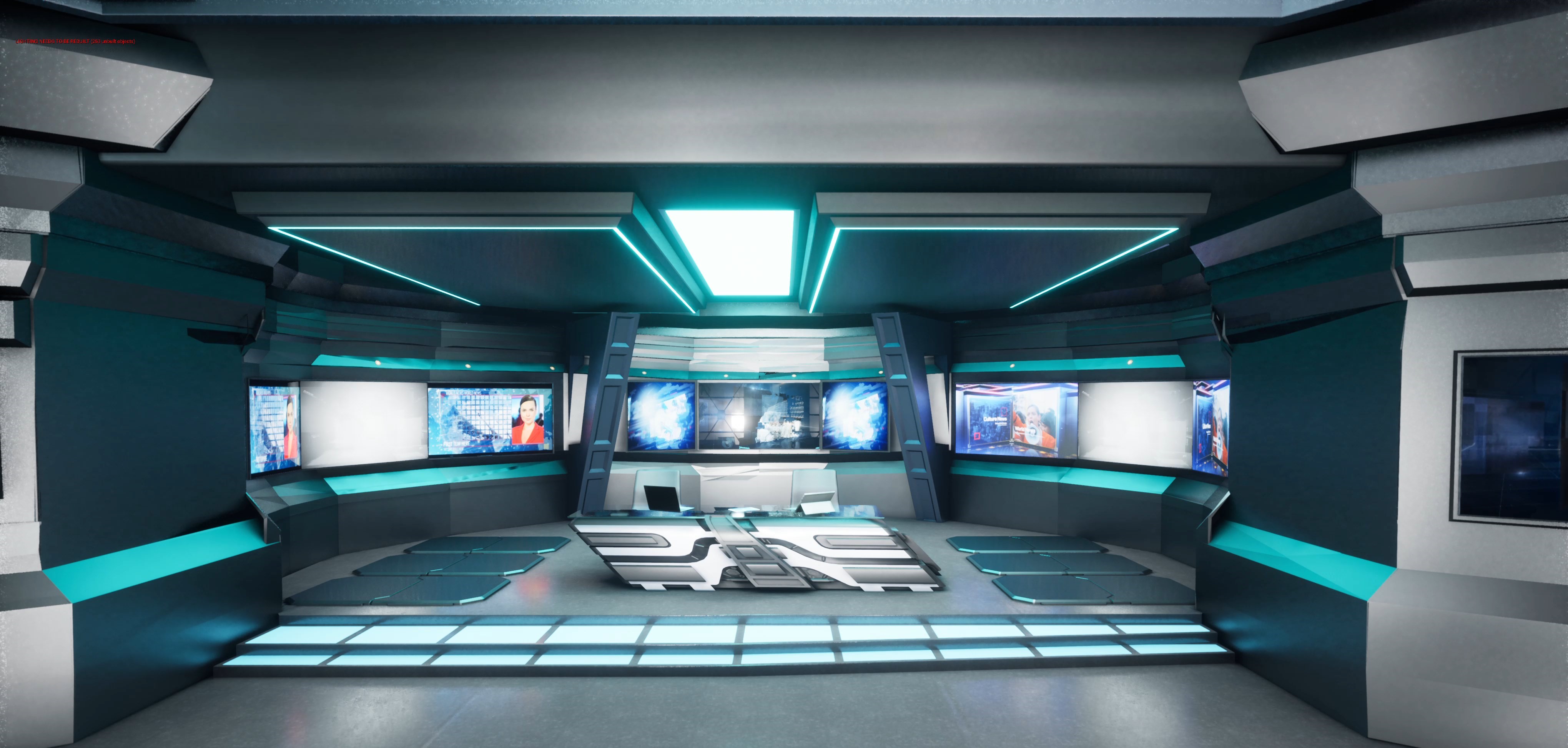 FUTURISTIC NEWSROOM ISGB6 | Unreal Engine Corporate Virtual Set ...