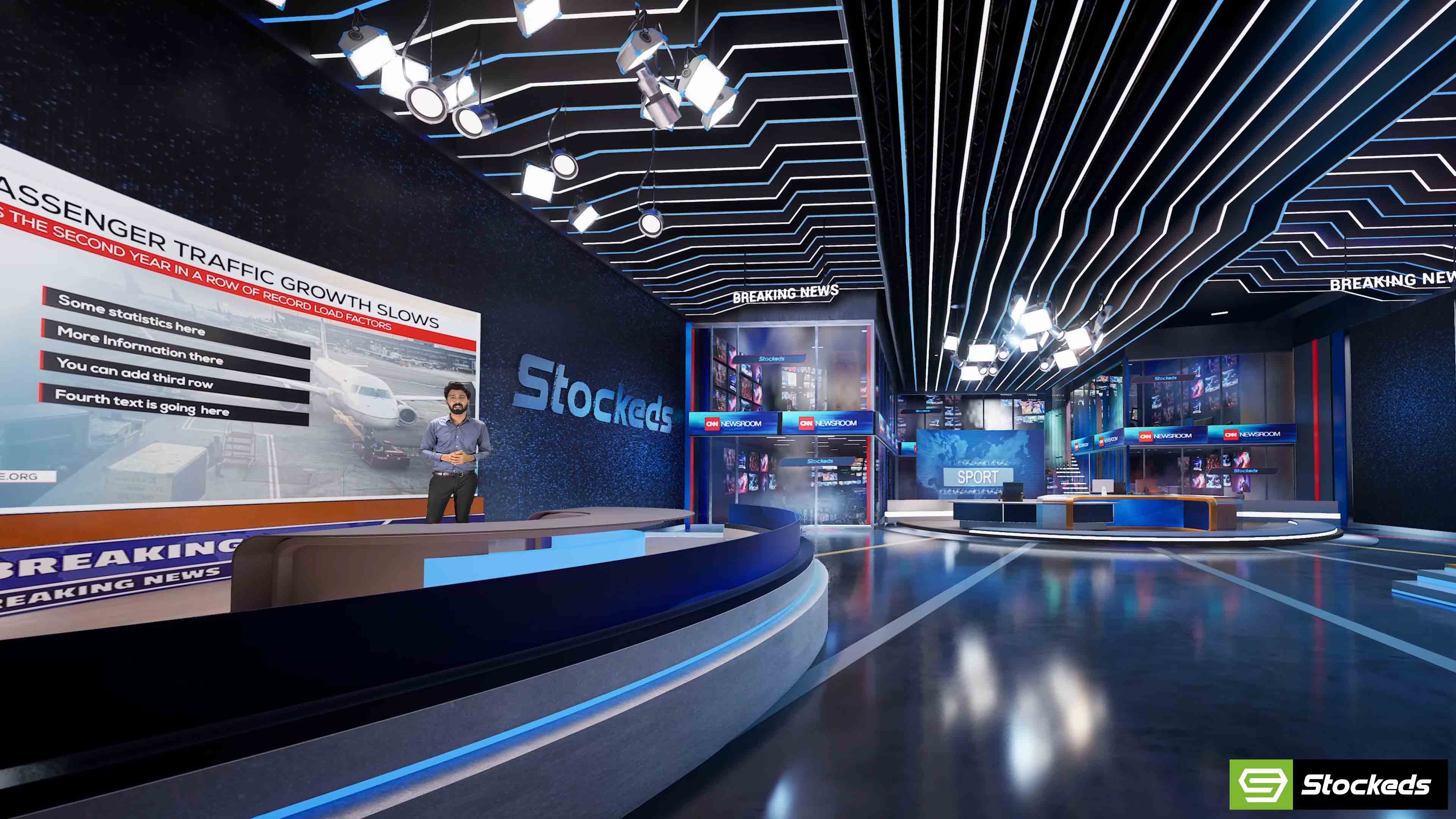 NEWSROOM E7VY | Unreal Engine Corporate Virtual Set | Virtual Sets & Production Backgrounds ...