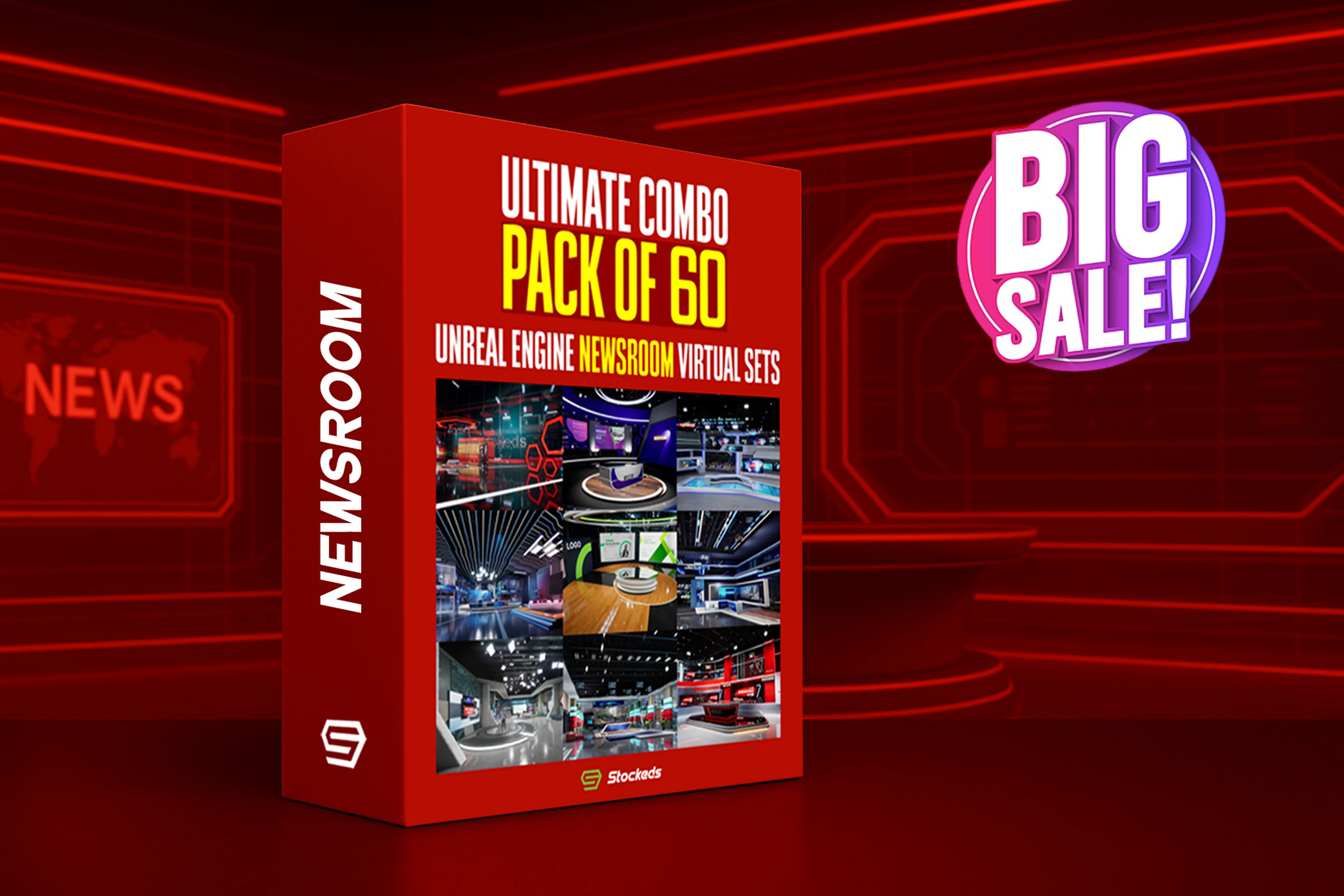Virtual Sets | Buy ULTIMATE BROADCAST COMBO-60 UNREAL ENGINE NEWSROOM ...