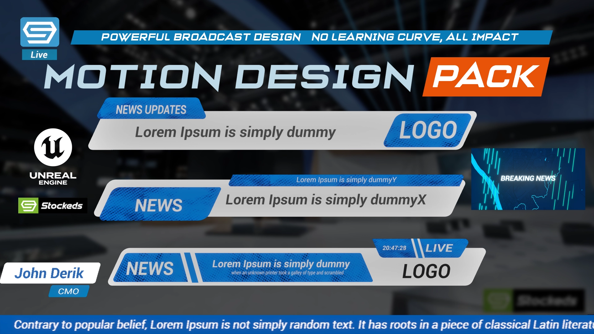 NewsPack_XINE: News Motion Kit – Unreal Engine Broadcast Graphics Pack ...